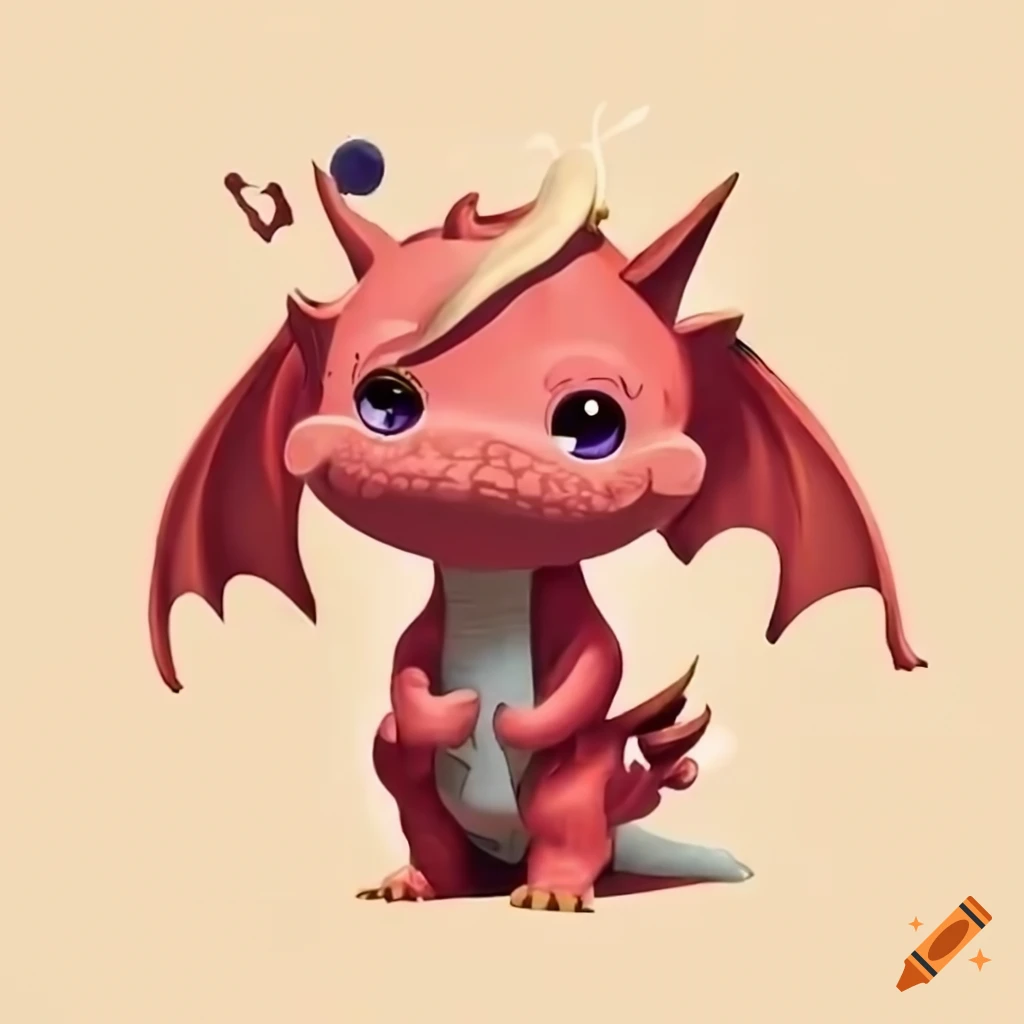 Cute dragon singing on Craiyon