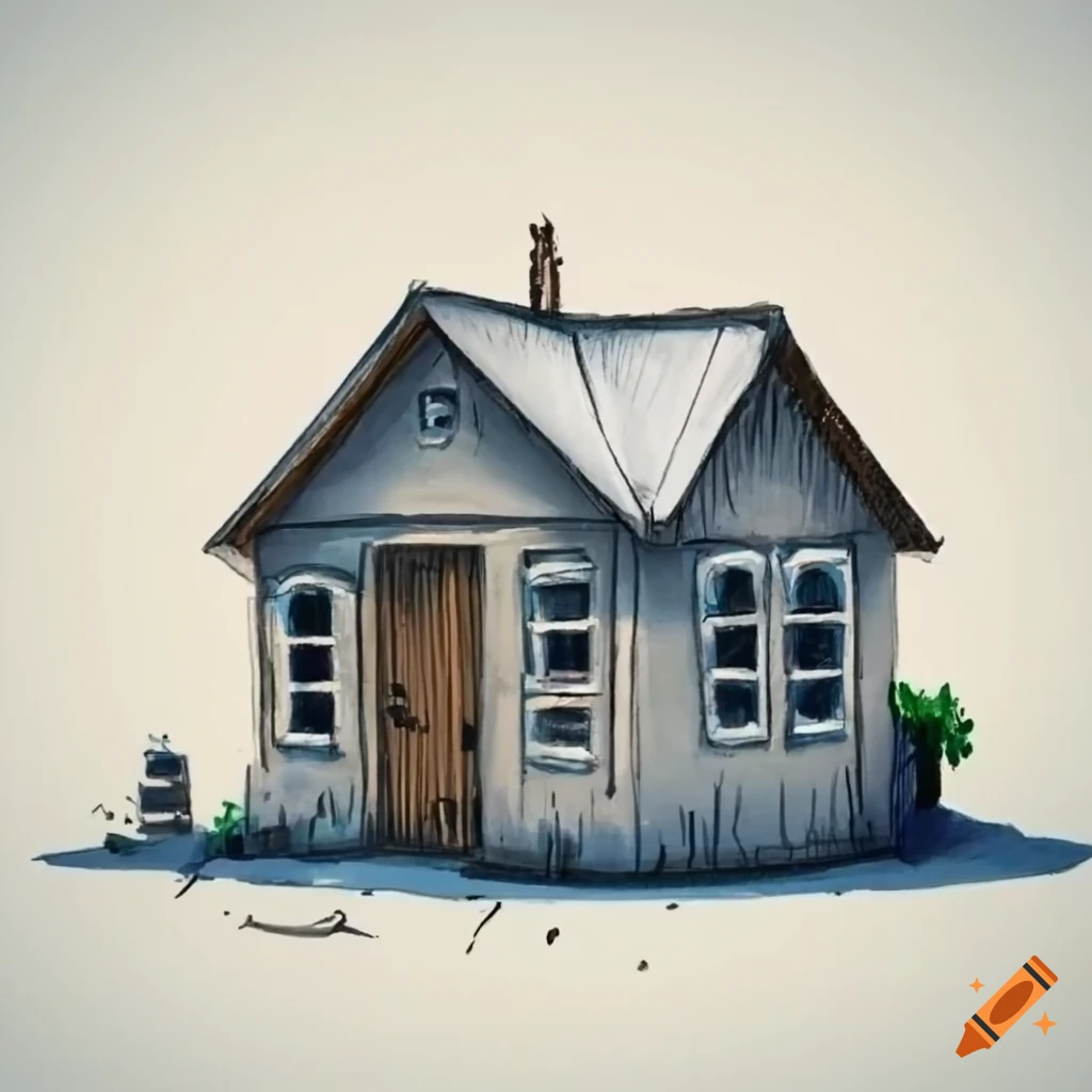 Drawing of a small building on Craiyon