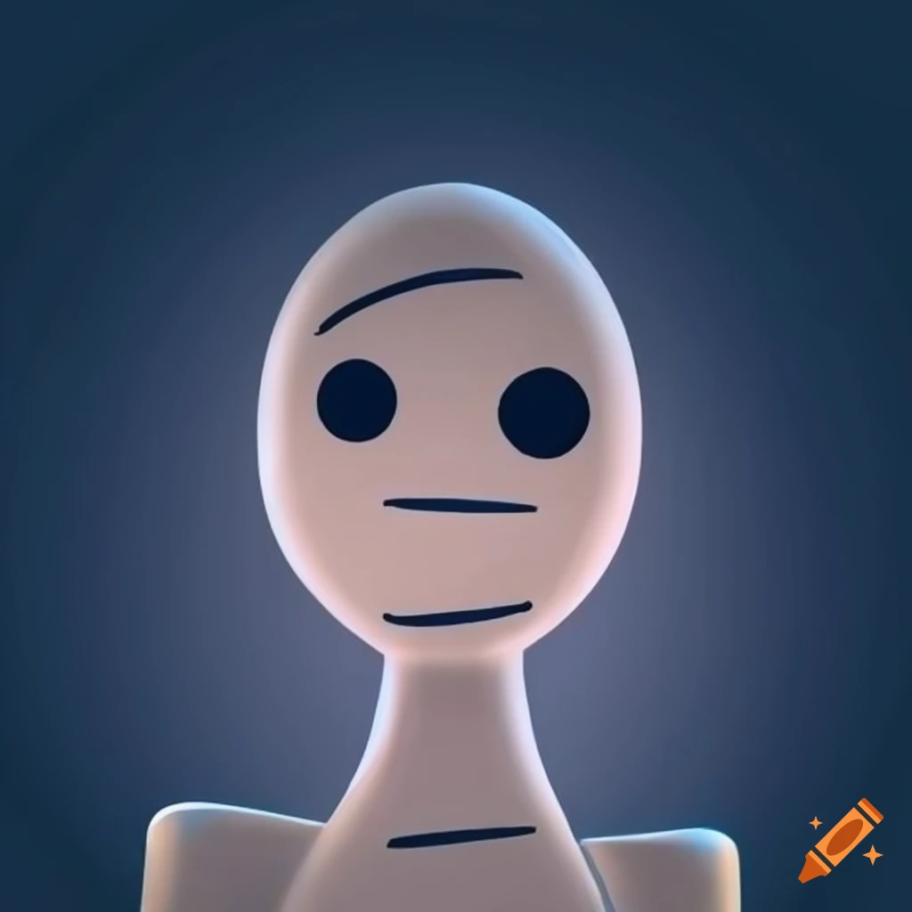 Stick figure person crossing arms in an alarmed pose on Craiyon