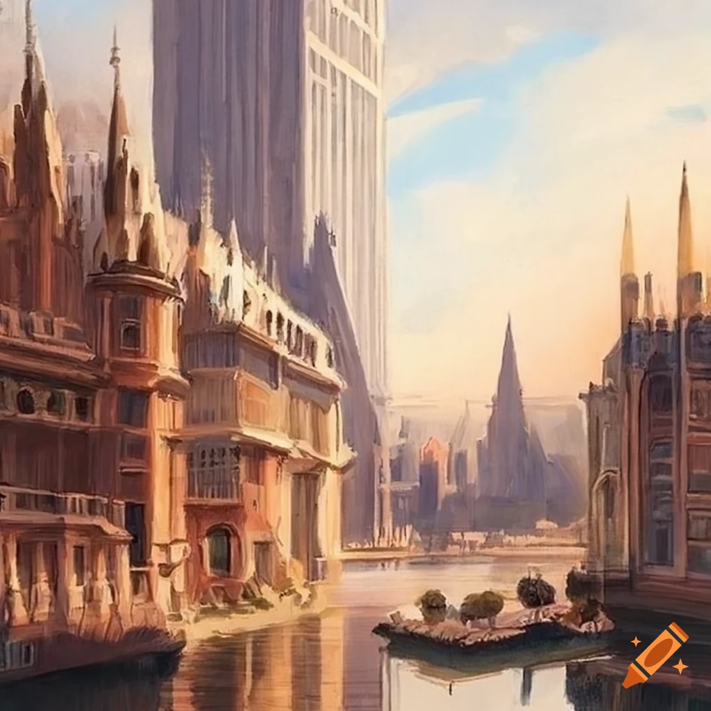 Highly detailed modern architecture by james gurney on Craiyon