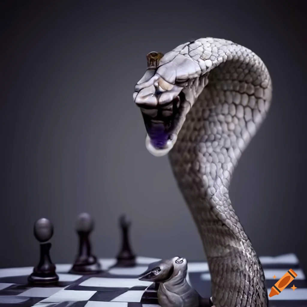 Cobra playing chess on Craiyon