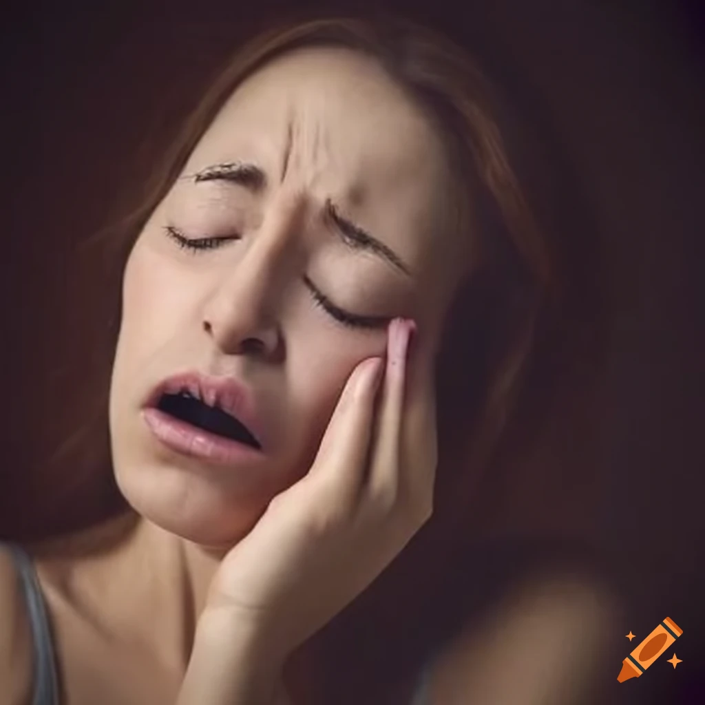 Woman sleeping with mouth open in a relaxed position on Craiyon