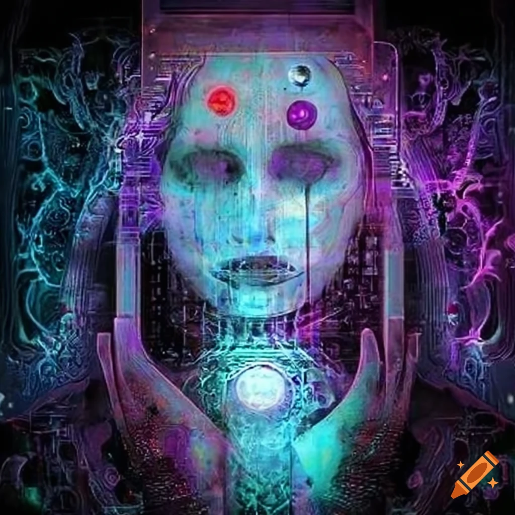 Psychedelic computer code on Craiyon