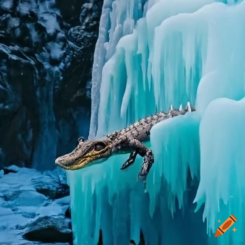 Alligator ice climbing on Craiyon