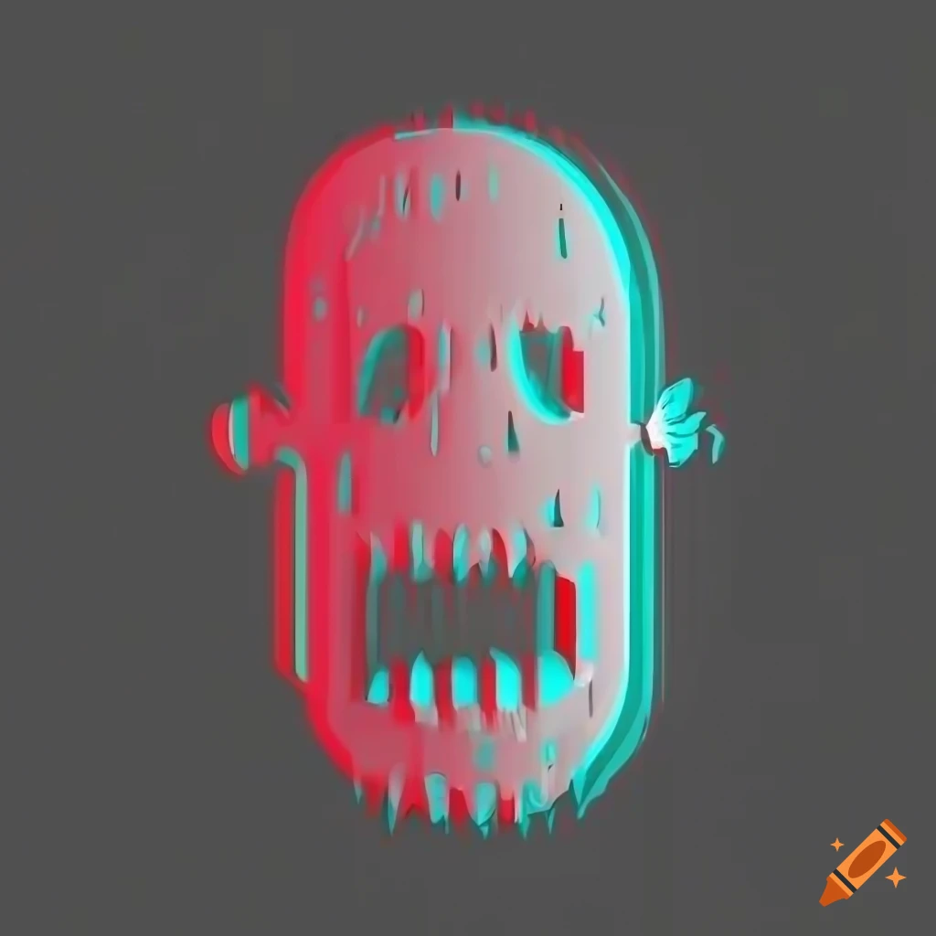 Anaglyph 3d ghost vector logo on Craiyon