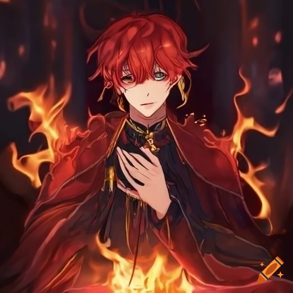 Cale henituse surrounded by fire and lightning on Craiyon