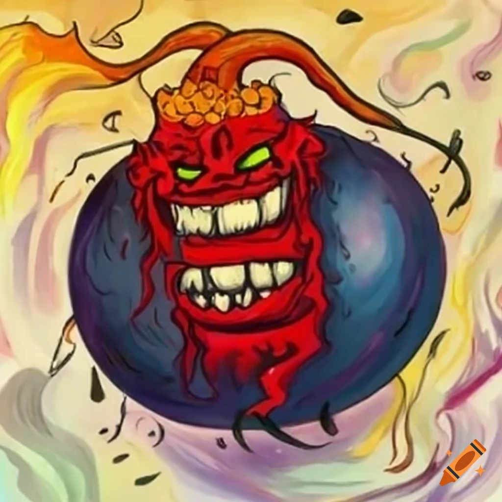 Cartoon demon bomb on Craiyon