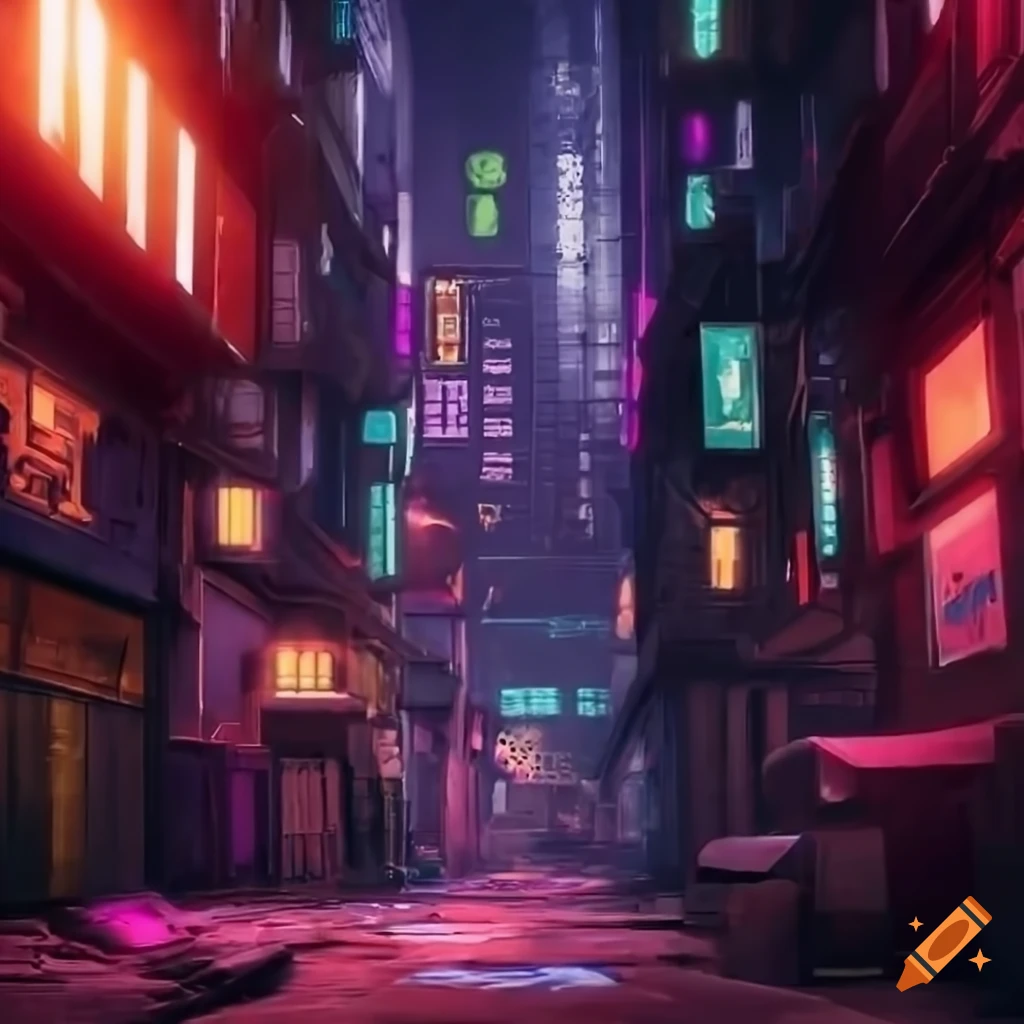 Sci-fi cyberpunk alleyway market in 8k ultra detail on Craiyon