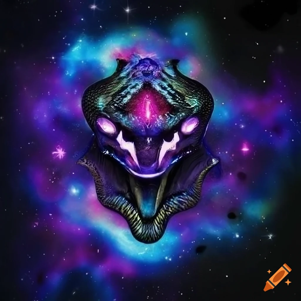 Galactic cosmic snake face profile on Craiyon