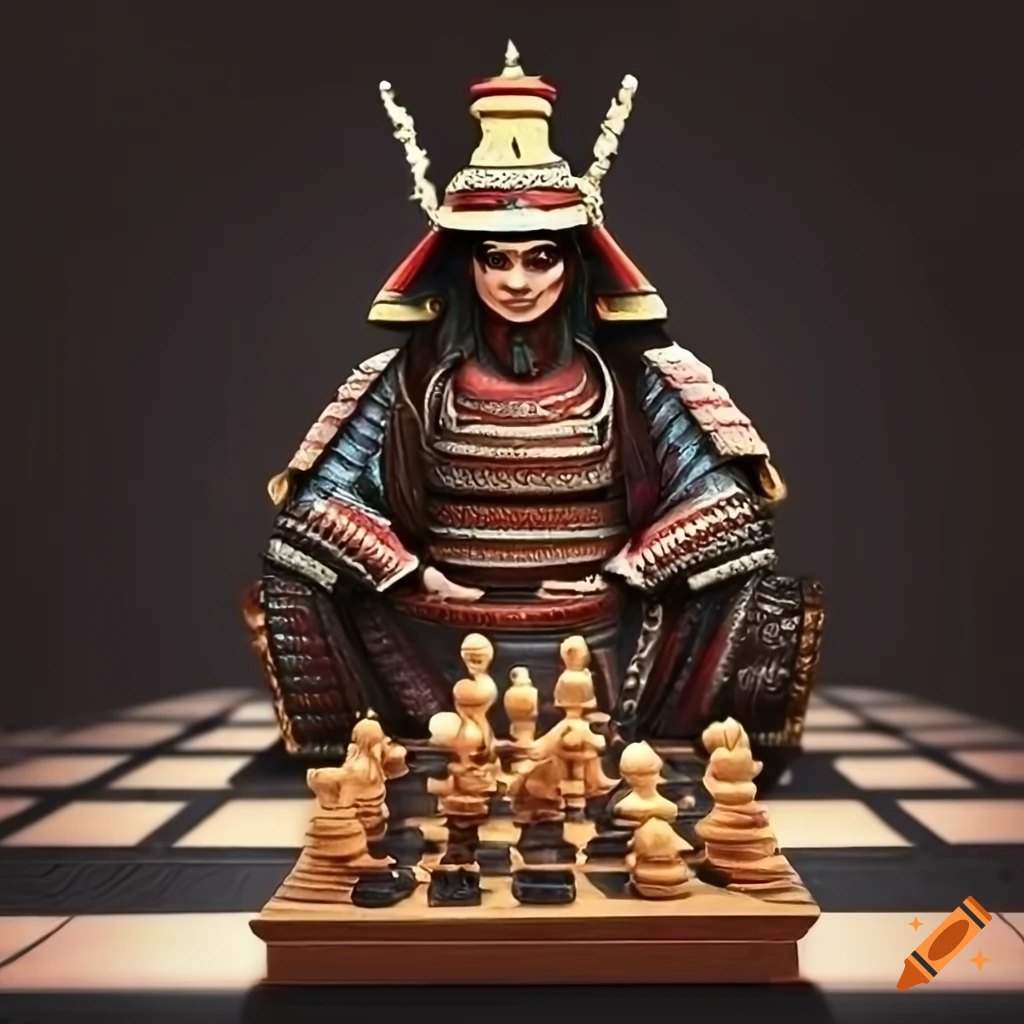 Samurai playing chess on Craiyon