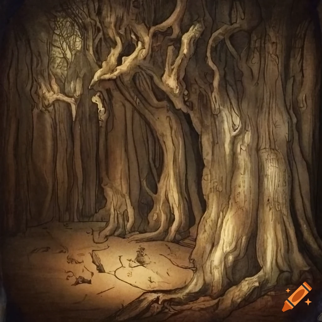 Fused tree walls in albrecht durer style on Craiyon