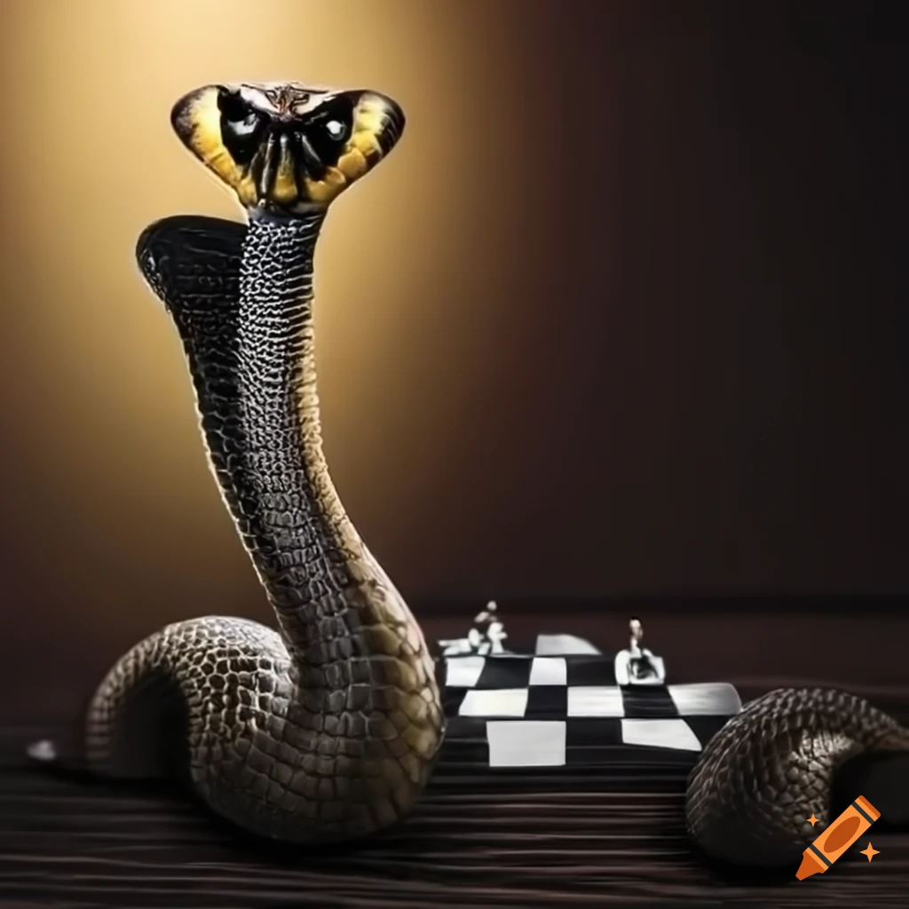 Cobra playing chess on Craiyon