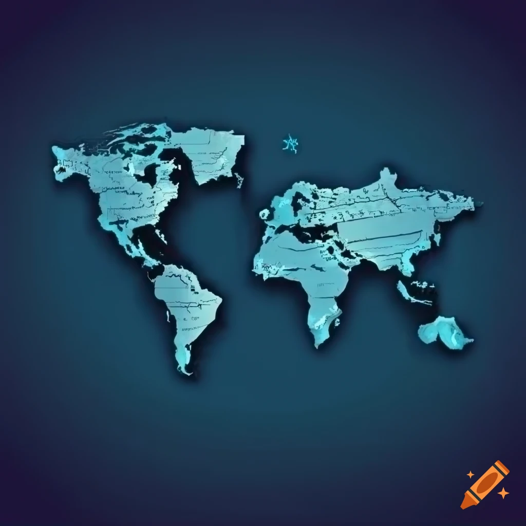 Stunning detailed world map showcasing countries and cities in vibrant ...