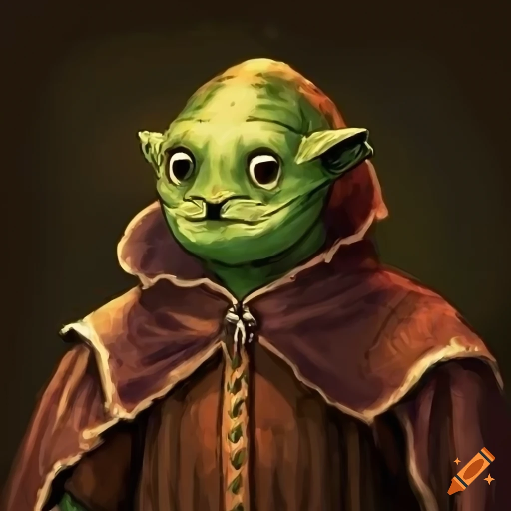 Grung from dnd 5e dressed as shakespeare on Craiyon