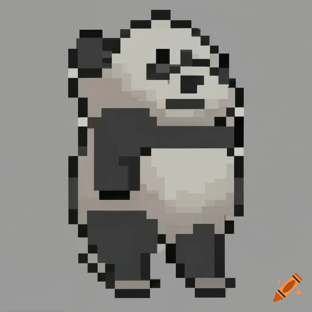 Pixelated image of a cute panda bear on Craiyon