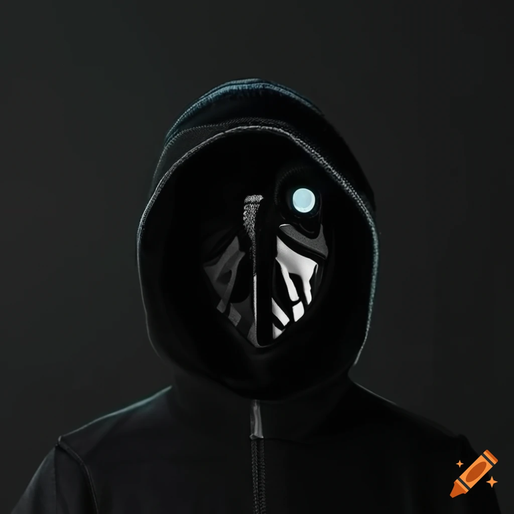 Person wearing a techwear mask on Craiyon