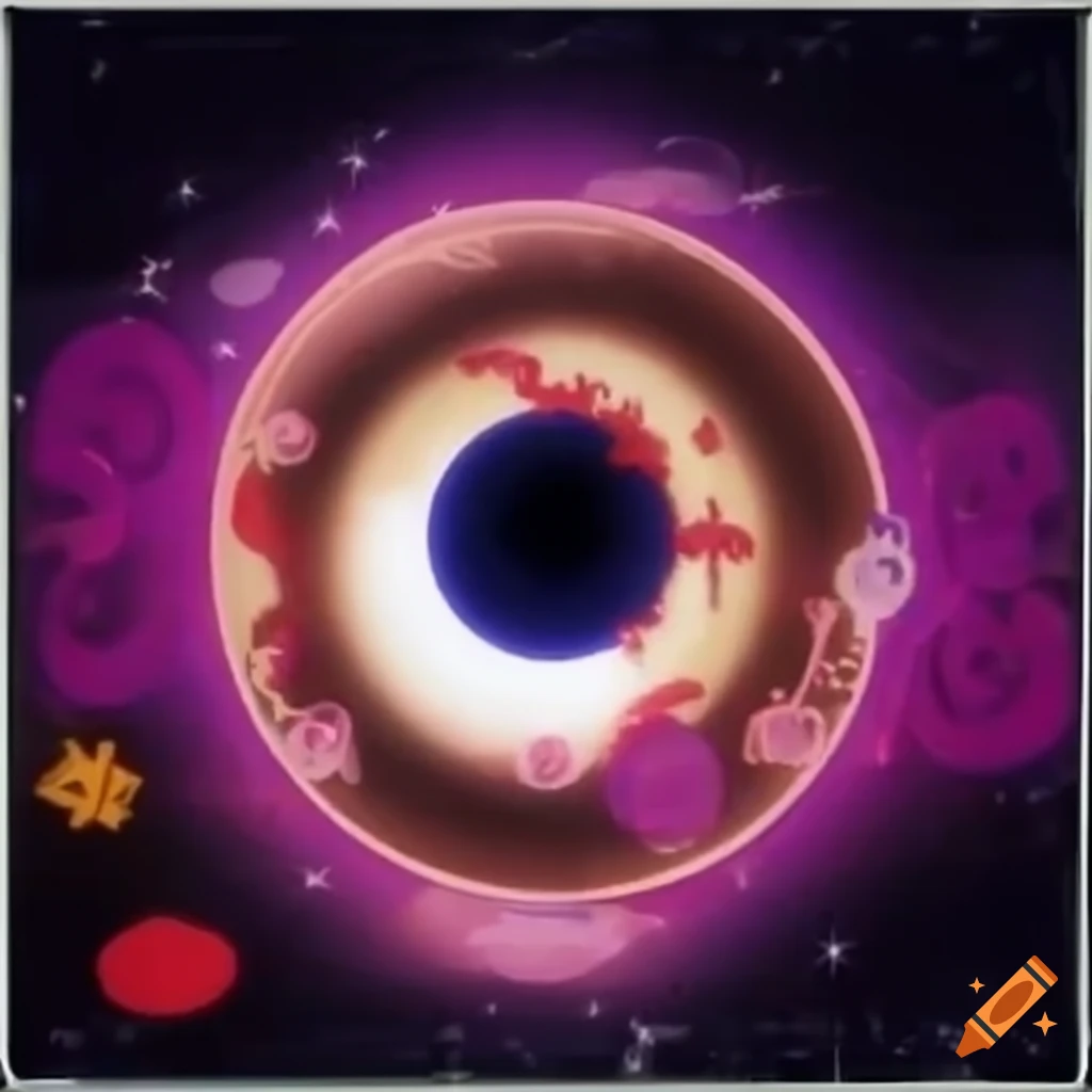 Shiny 3d dazzling eclipse anime with japanese text in 2000s style on ...