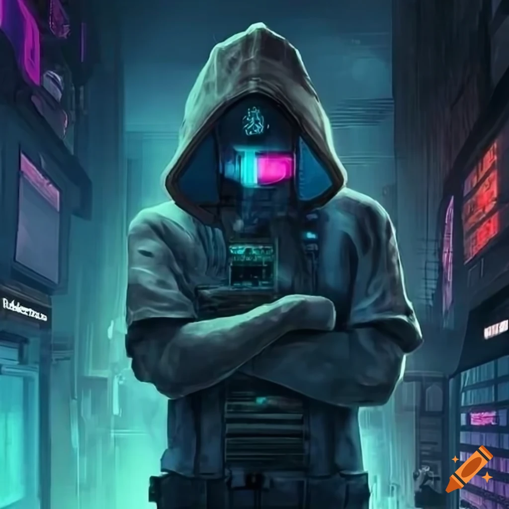 Cyberpunk hacker on Craiyon