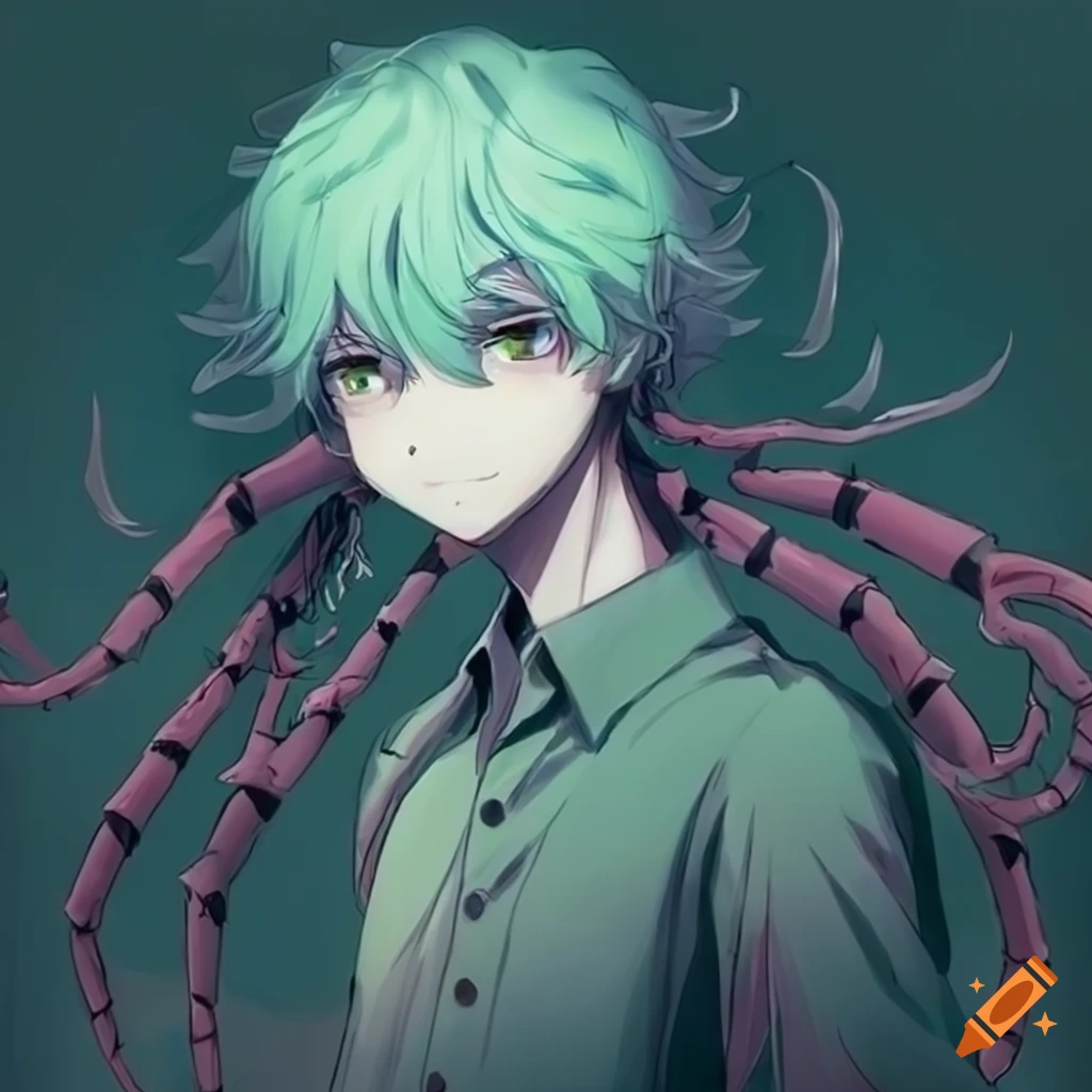 Cute anime boy with a cthulhu theme on Craiyon