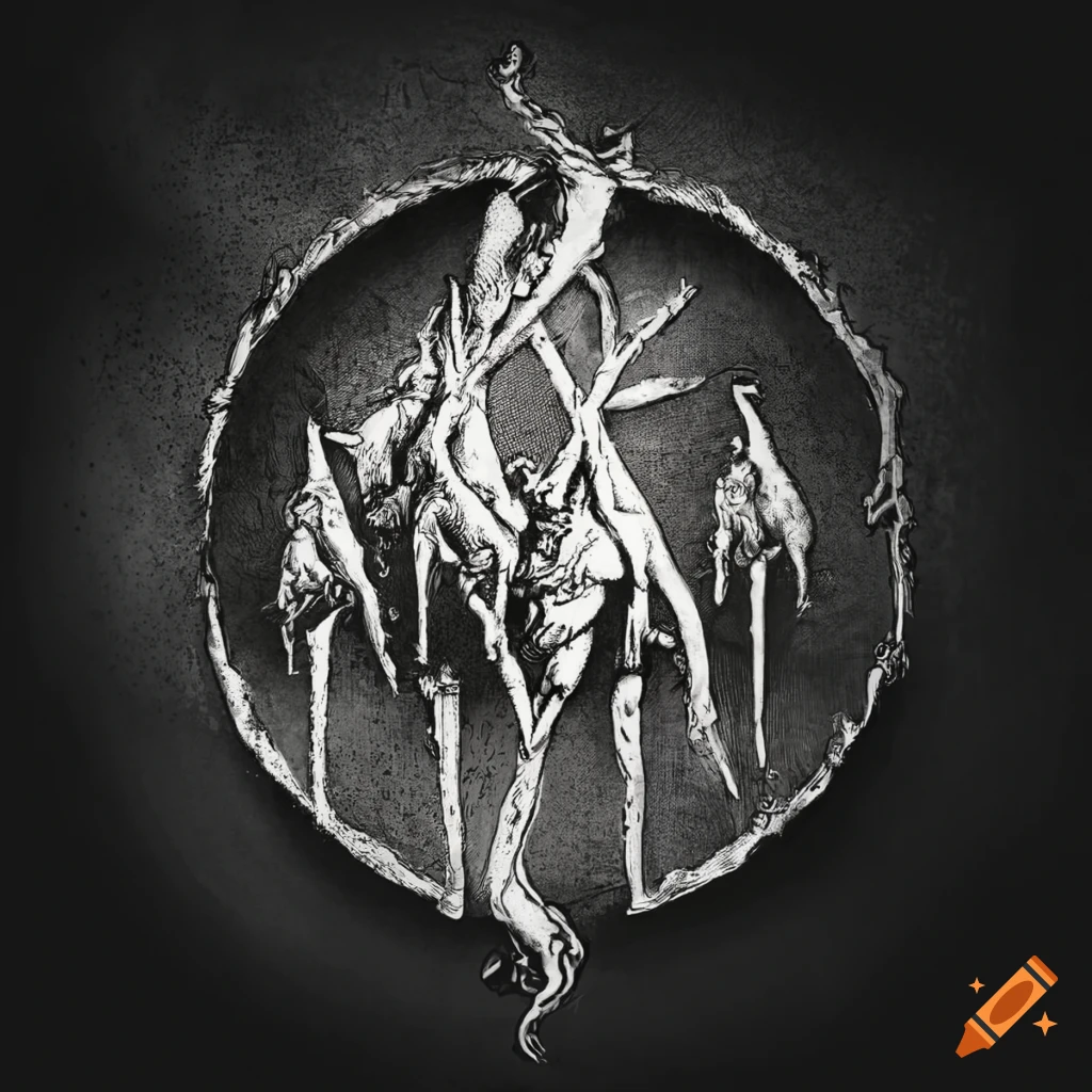 Band logo for sludge metal band "Auf Asche" inspired by Gustave Doré on ...