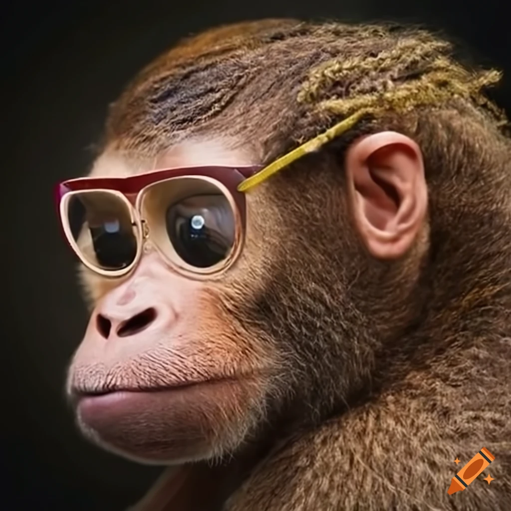 Monkey wearing glasses and dreadlocks on Craiyon
