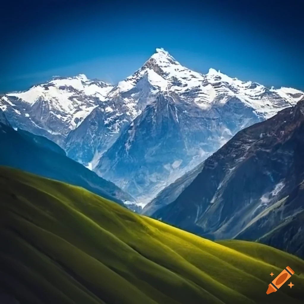 Mountain valley landscape in 16:9 aspect ratio on Craiyon