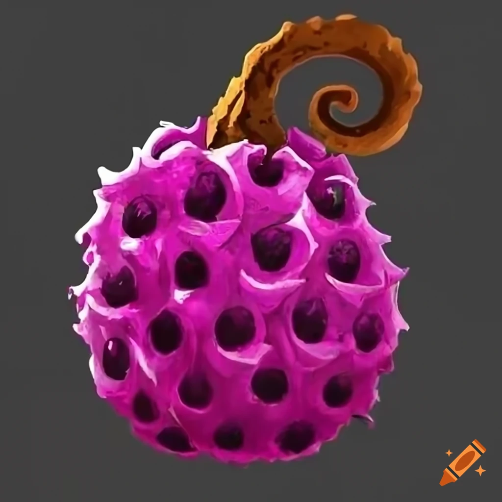 Eldritch devil fruit from one piece with deep dark colors on Craiyon