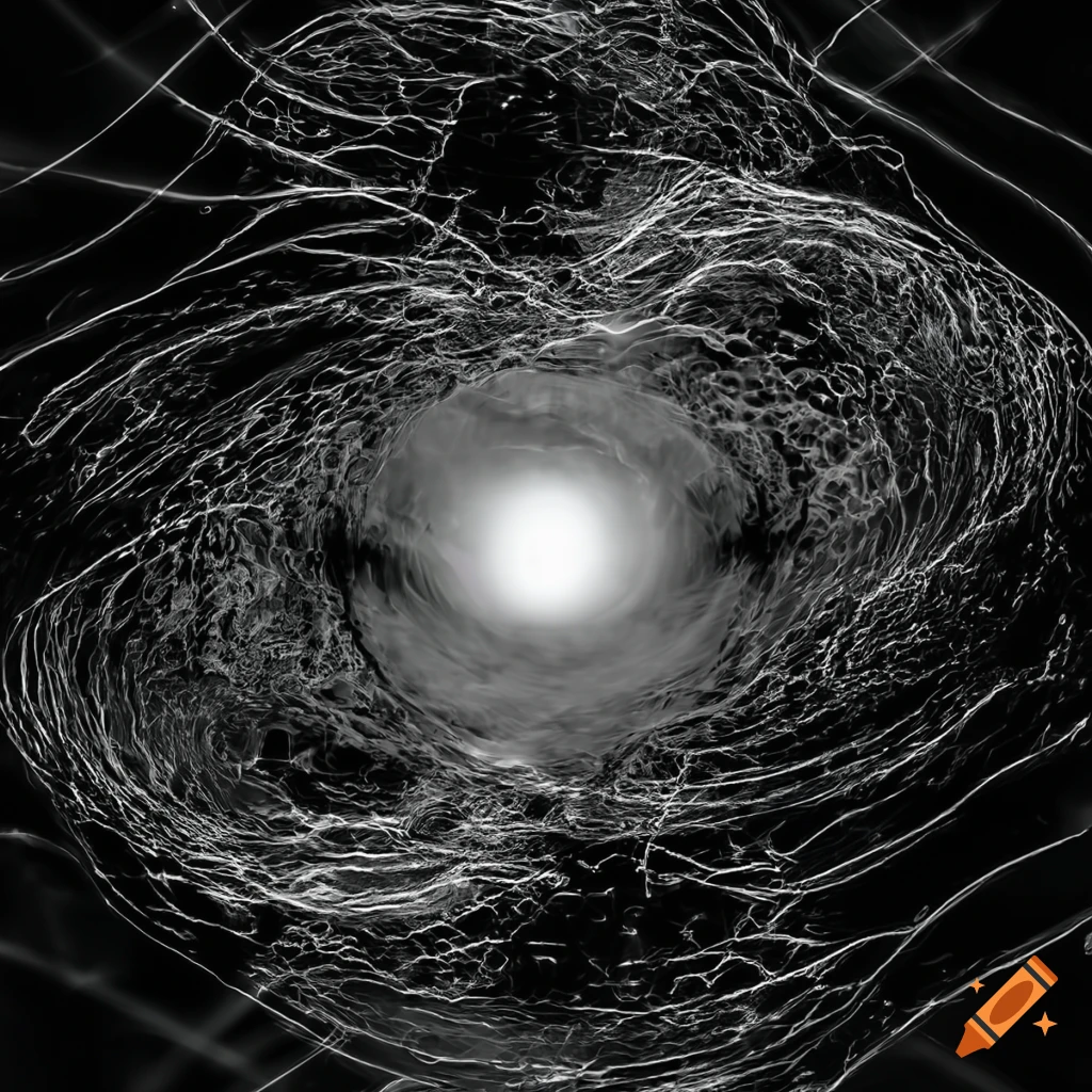 Abstract black and white sci fi futuristic orb with magnetic field on ...