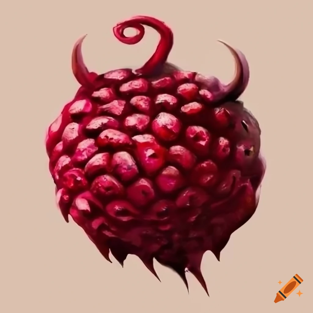 Eldritch devil fruit from one piece with deep dark colors on Craiyon