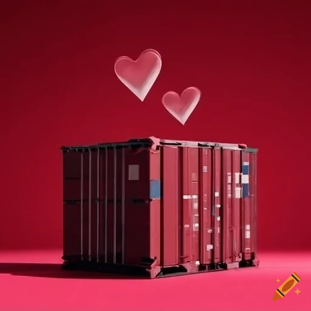 Valentine's day shipping containers on Craiyon