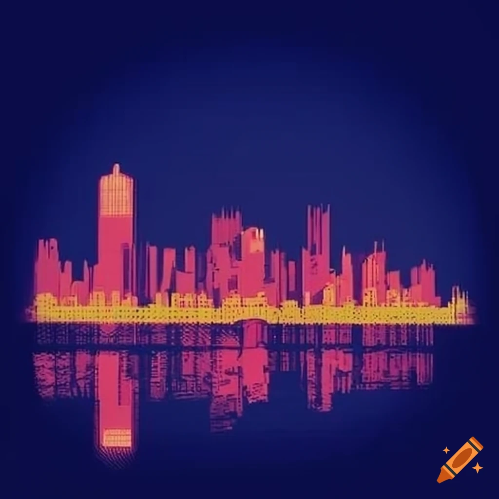 Simplistic pop art of the chicago skyline on Craiyon
