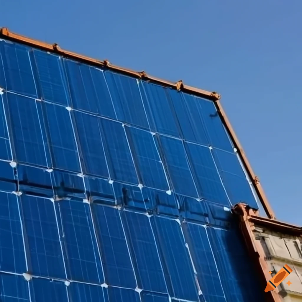 Solar panel on top of a shipping container on Craiyon