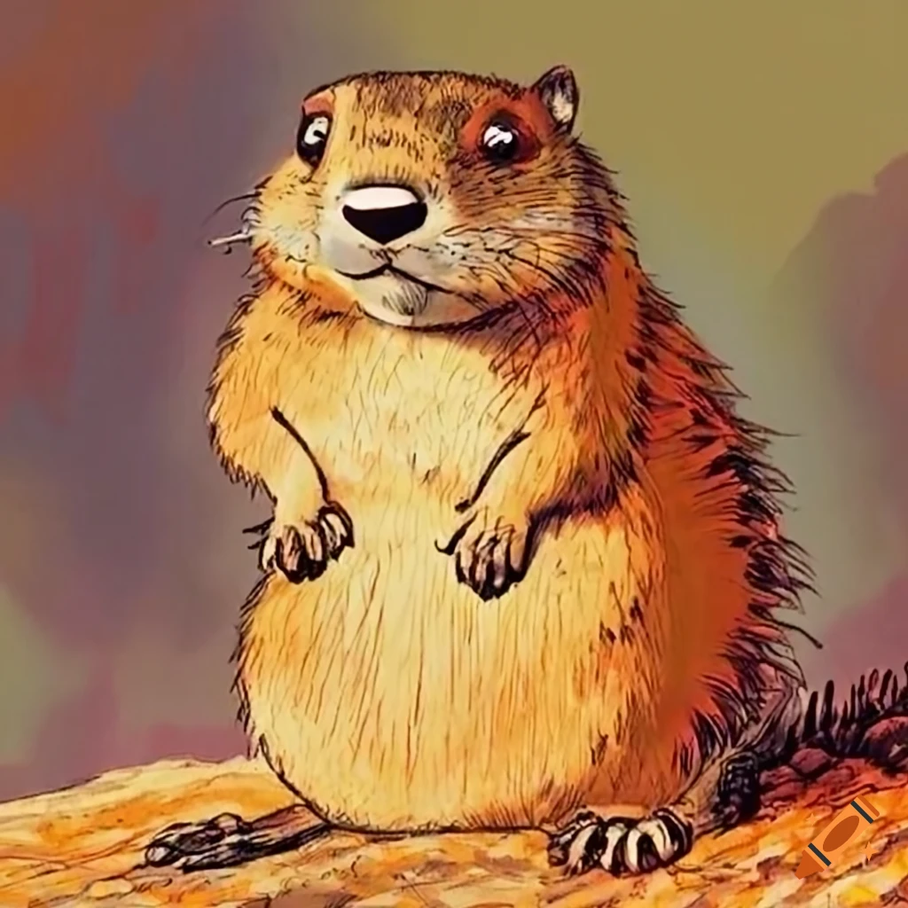 Gopher drawing in the style of arnold lobel on Craiyon