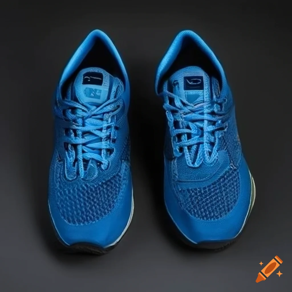 Modern dark blue eco-friendly running shoe on Craiyon