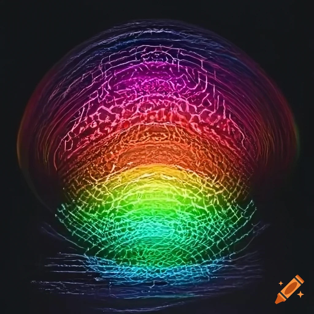 Audio trace depicting rainbow colors in a graph on Craiyon