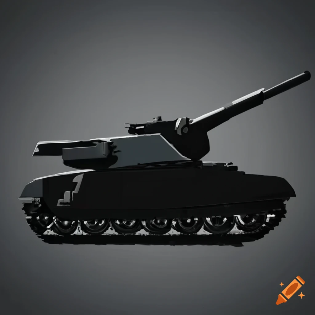 Black and grey military tank logo in sleek style on Craiyon