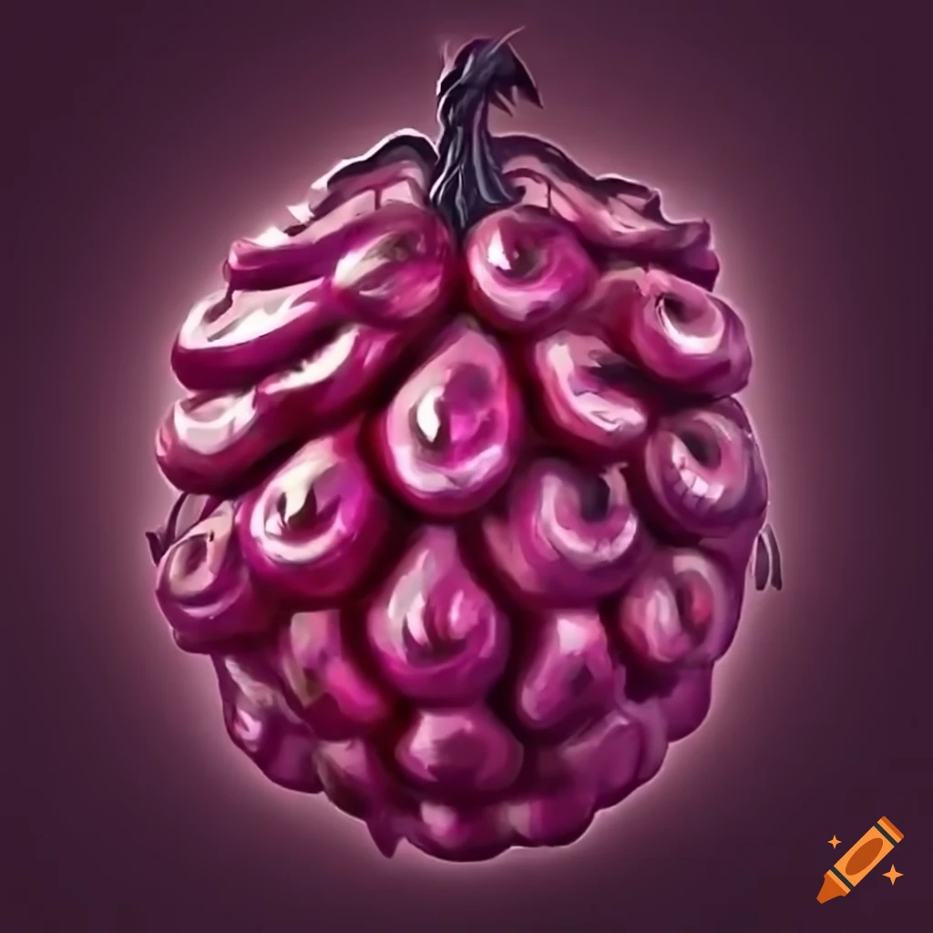 Eldritch devil fruit from one piece with deep dark colors and a bloody ...