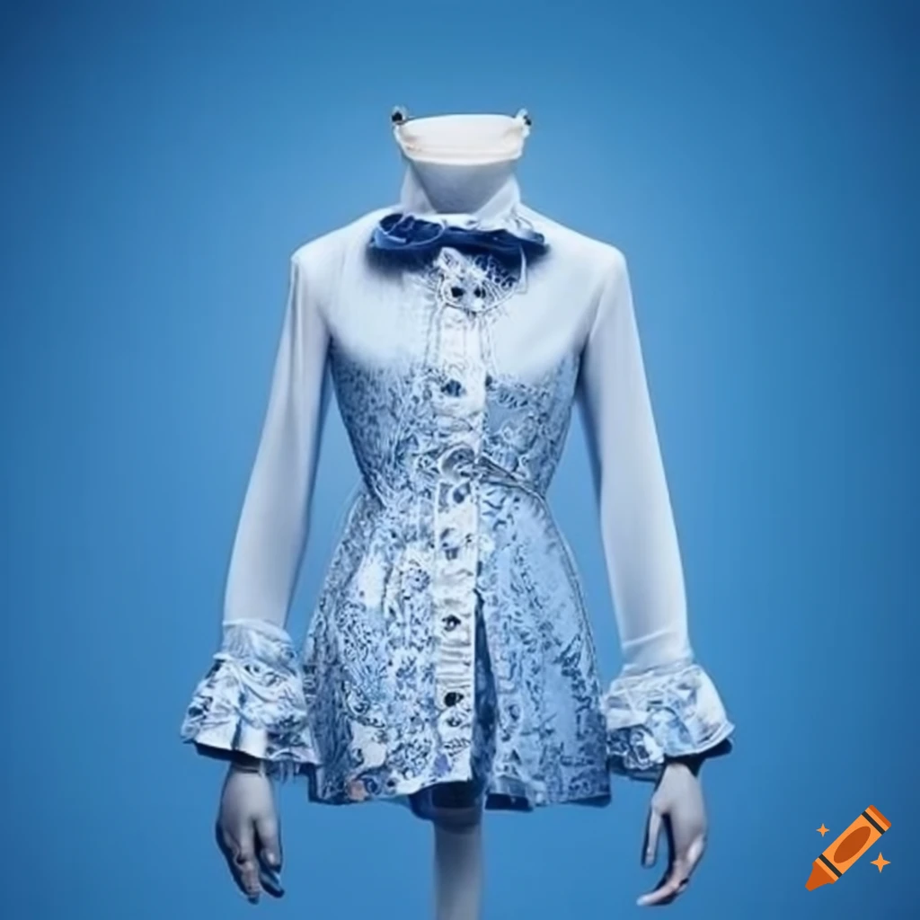 Blue and white clothing on Craiyon