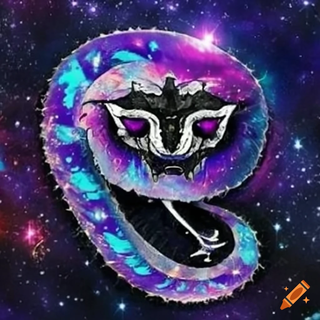 Cosmic snake face profile in a galaxy on Craiyon