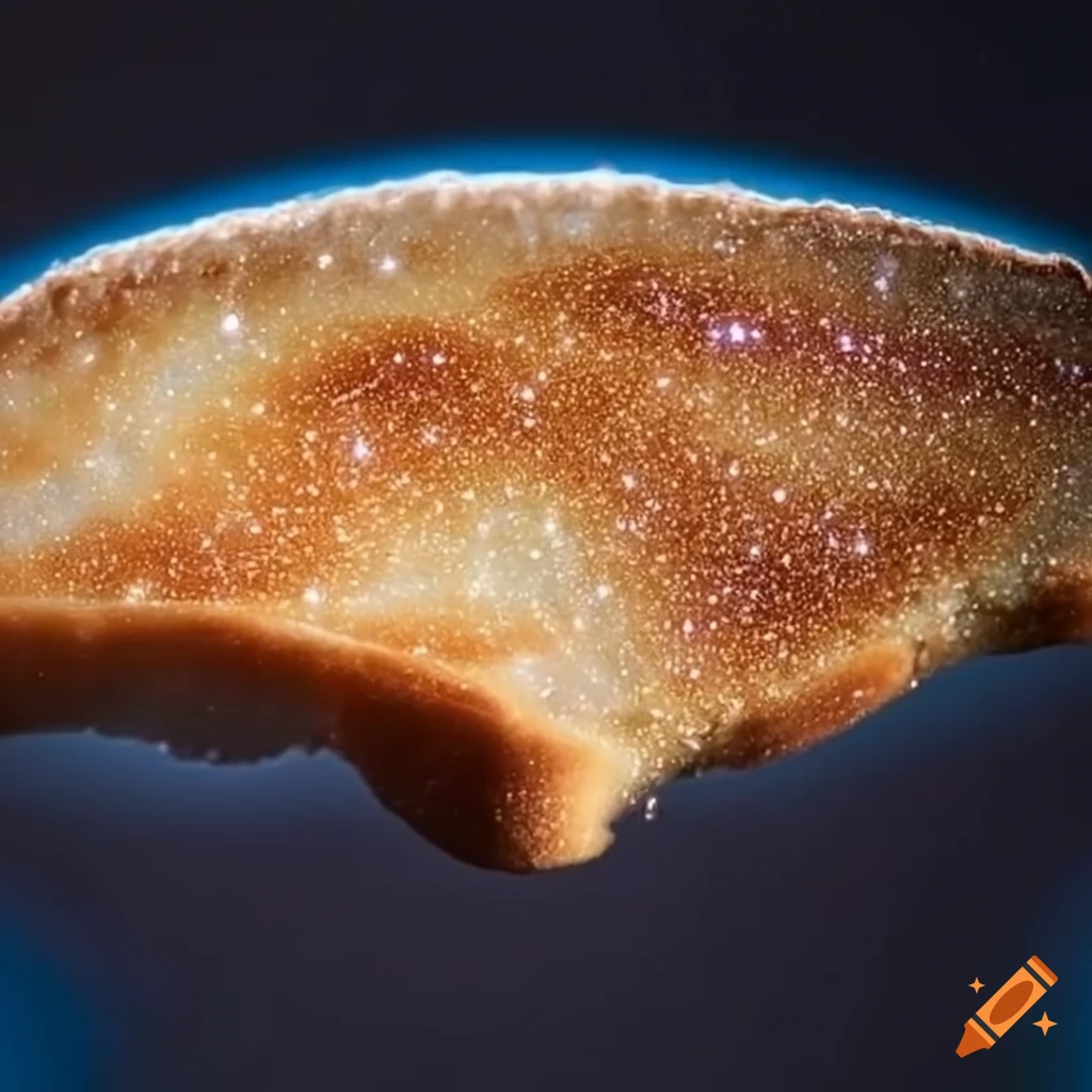 Piece of toast floating in outer space on Craiyon