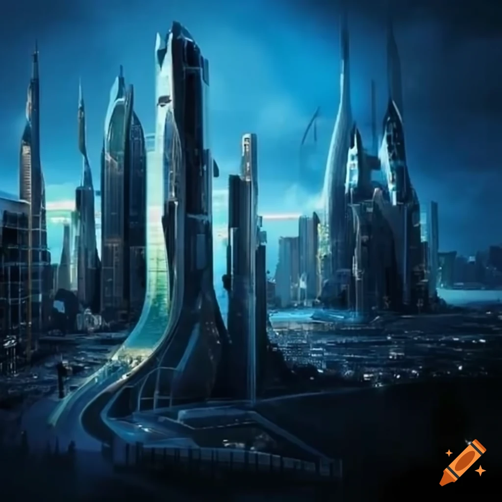 Future cityscape on Craiyon