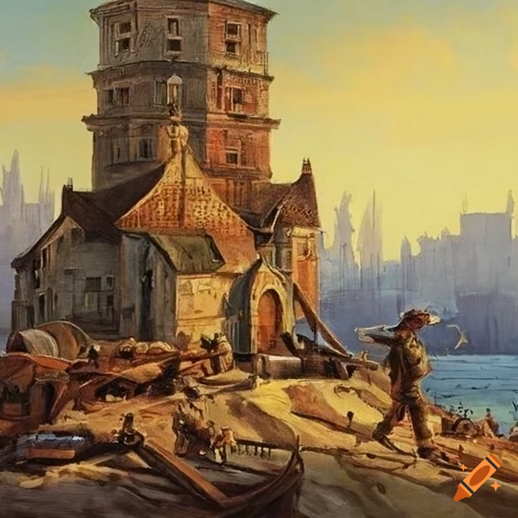 Highly detailed war travel poster by james gurney on Craiyon