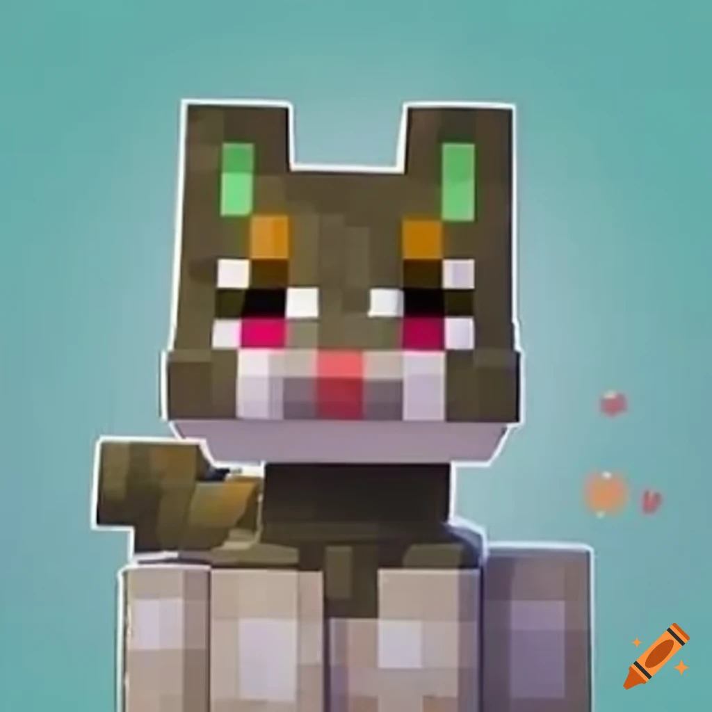 Minecraft-style cat on Craiyon