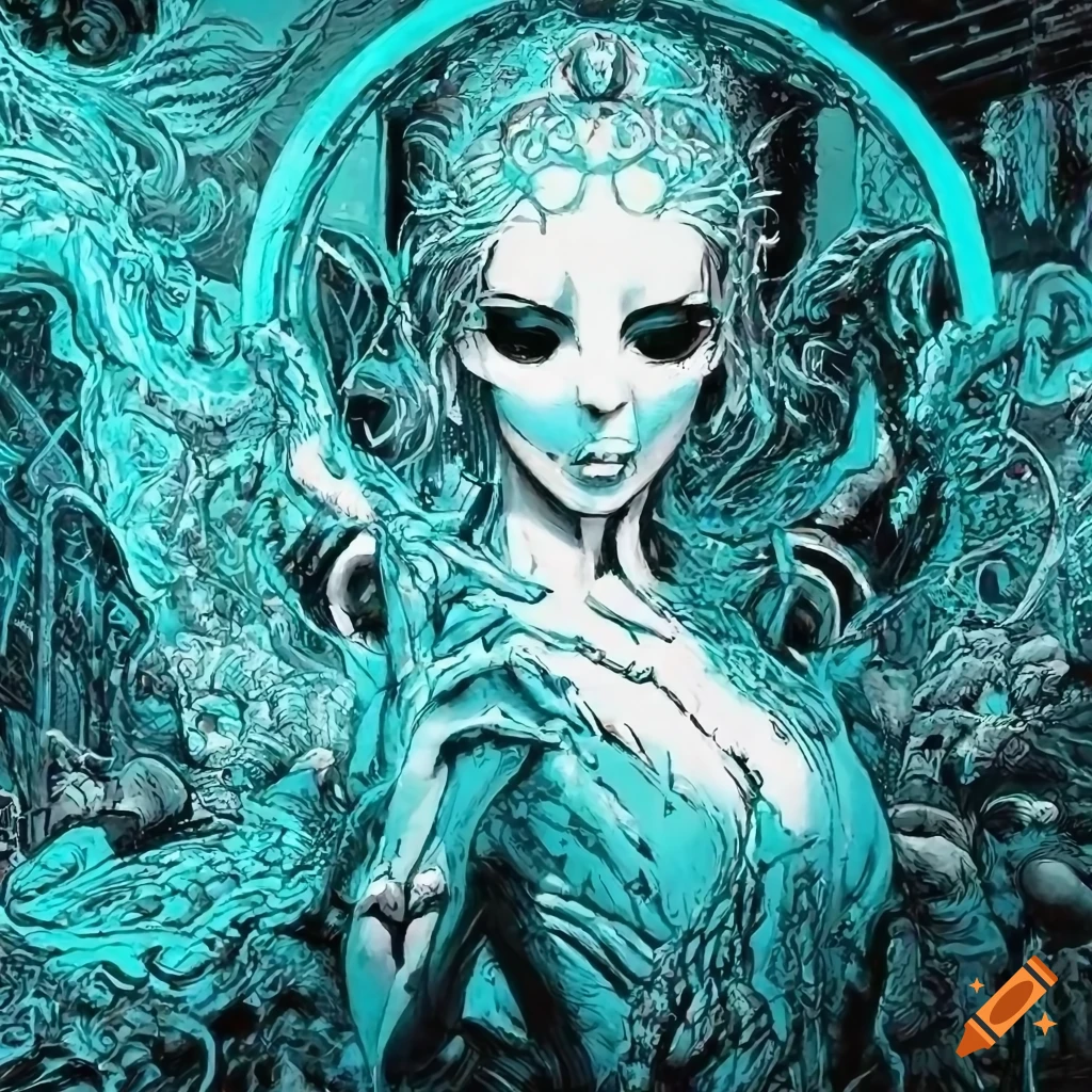 Demonic black dragon Kalameet in an Art Nouveau-inspired composition on Craiyon