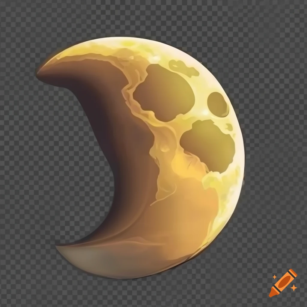 Yellow half moon on transparent background on Craiyon