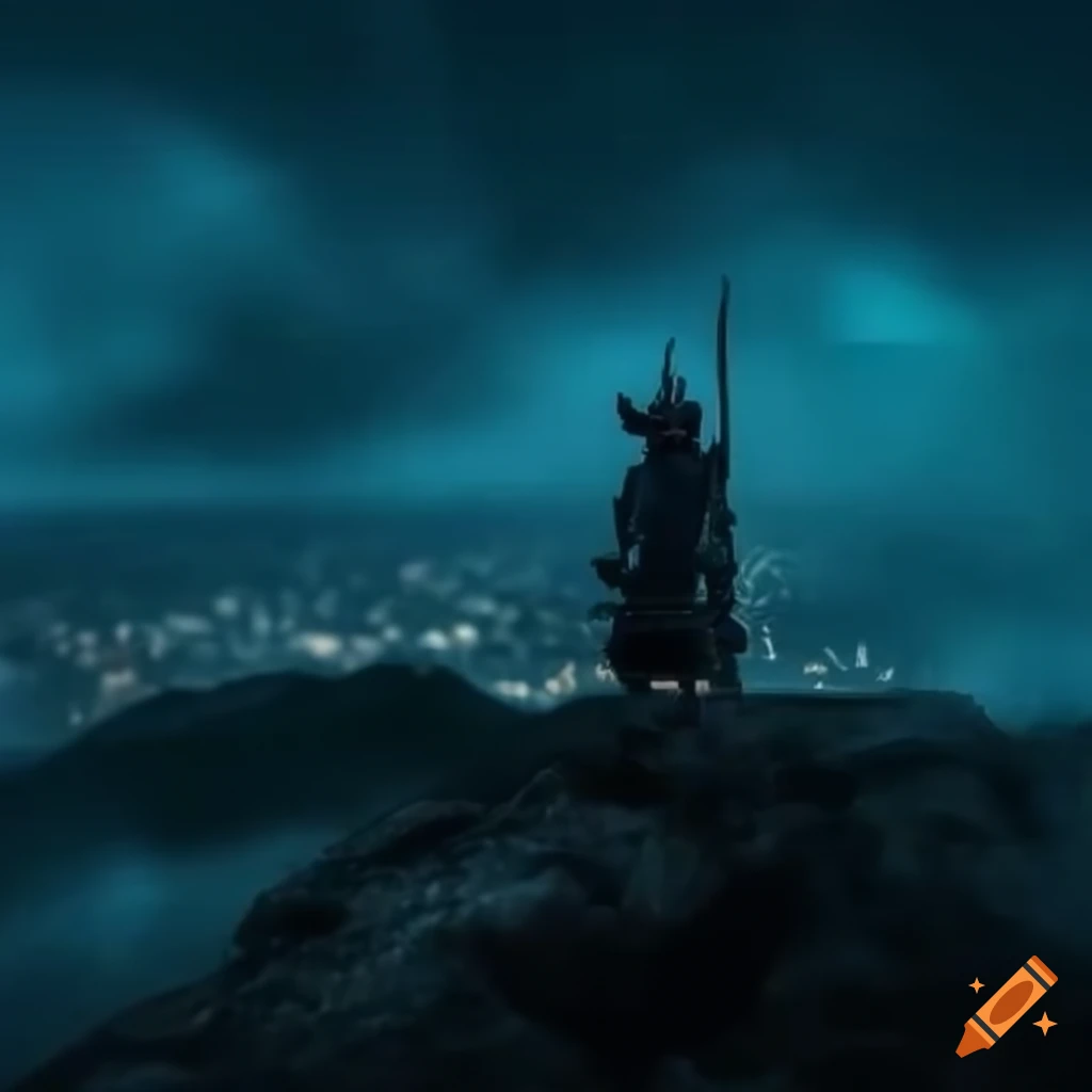 Futuristic samurai in a japanese landscape on Craiyon