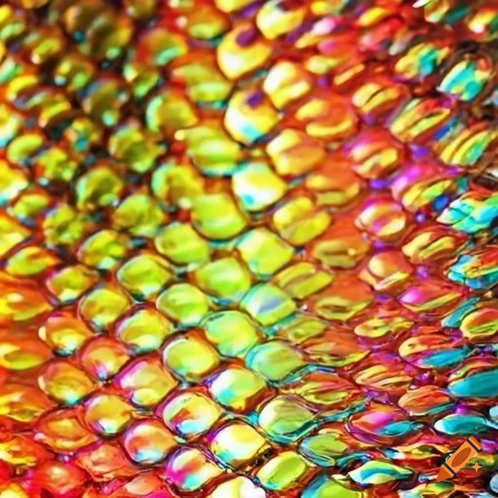 Metallic gold snakeskin in rainbow colors on Craiyon