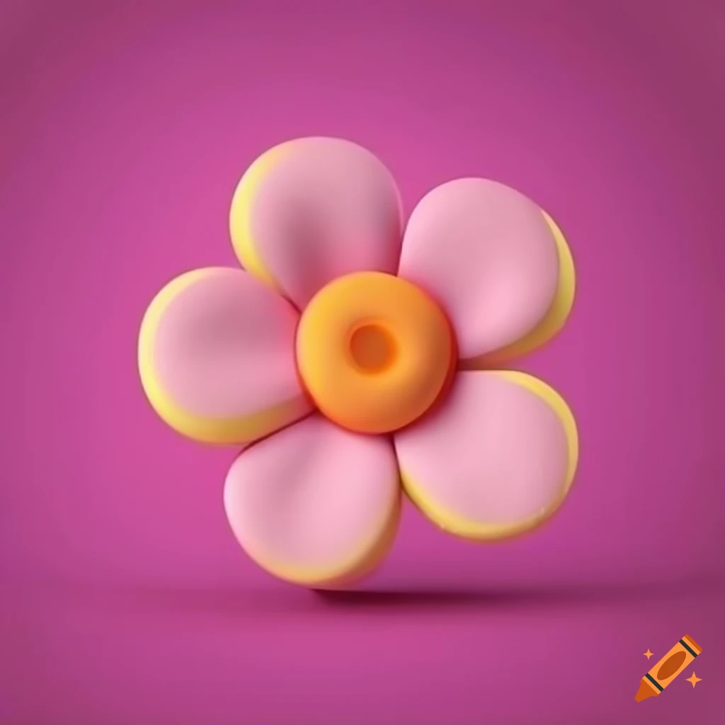 3d flower logo in pink for branding on Craiyon