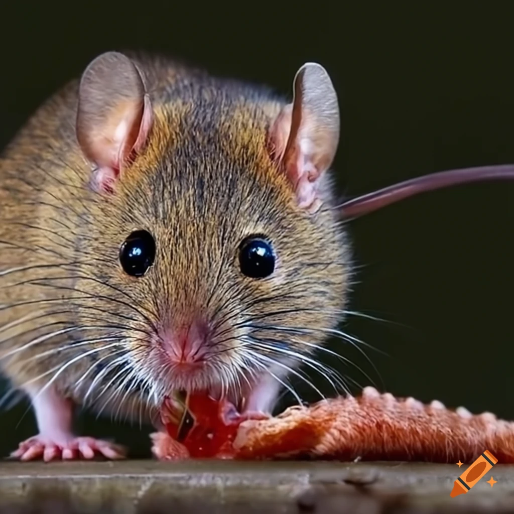 Cute mouse eating on Craiyon