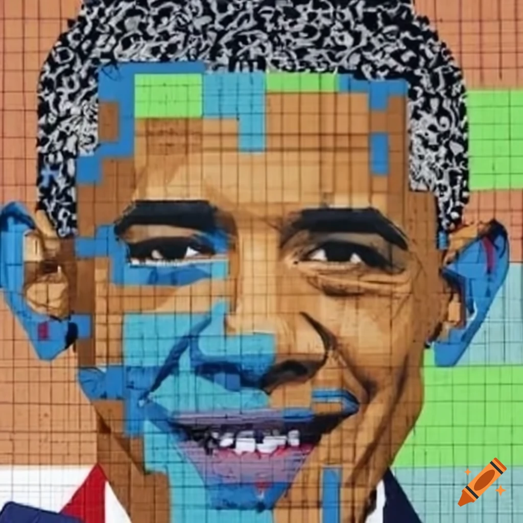 Colorful block portrait of former us president barack obama on Craiyon